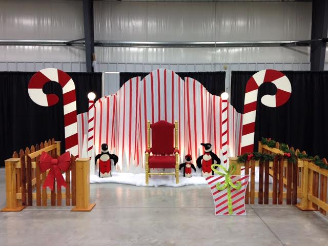 Candy Cane Stripe Theme Santa Backdrop and scene - Creating A Scene Inc.
